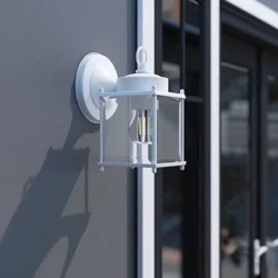 Project Source Morlake 1 -Light 8.25-in H Matte White Hardwired Outdoor ...