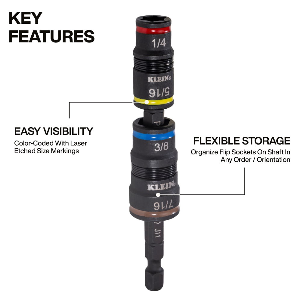 Klein Tools 5-in-1 Impact Rated Flip Socket Set 1 ct | shipt