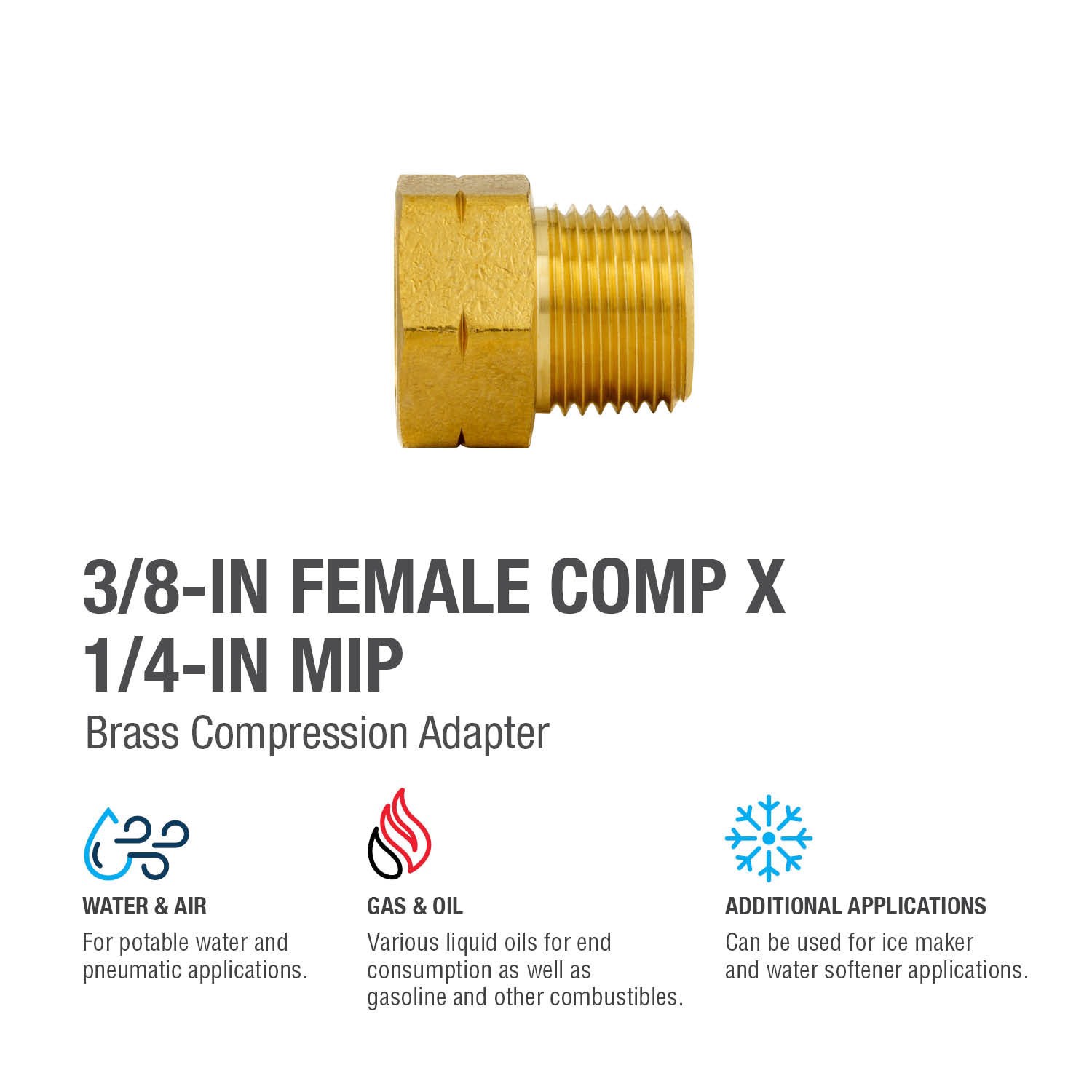 Proline Series 3/8-in x 1/4-in Compression Male Adapter Fitting 1 ct ...