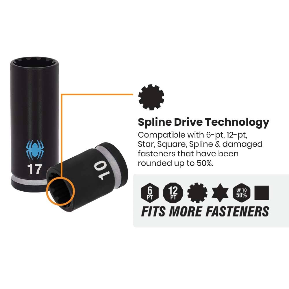 Spyder 9 -Piece Metric 3/8-in Drive Set 6-point/12-point/Spline/Star ...