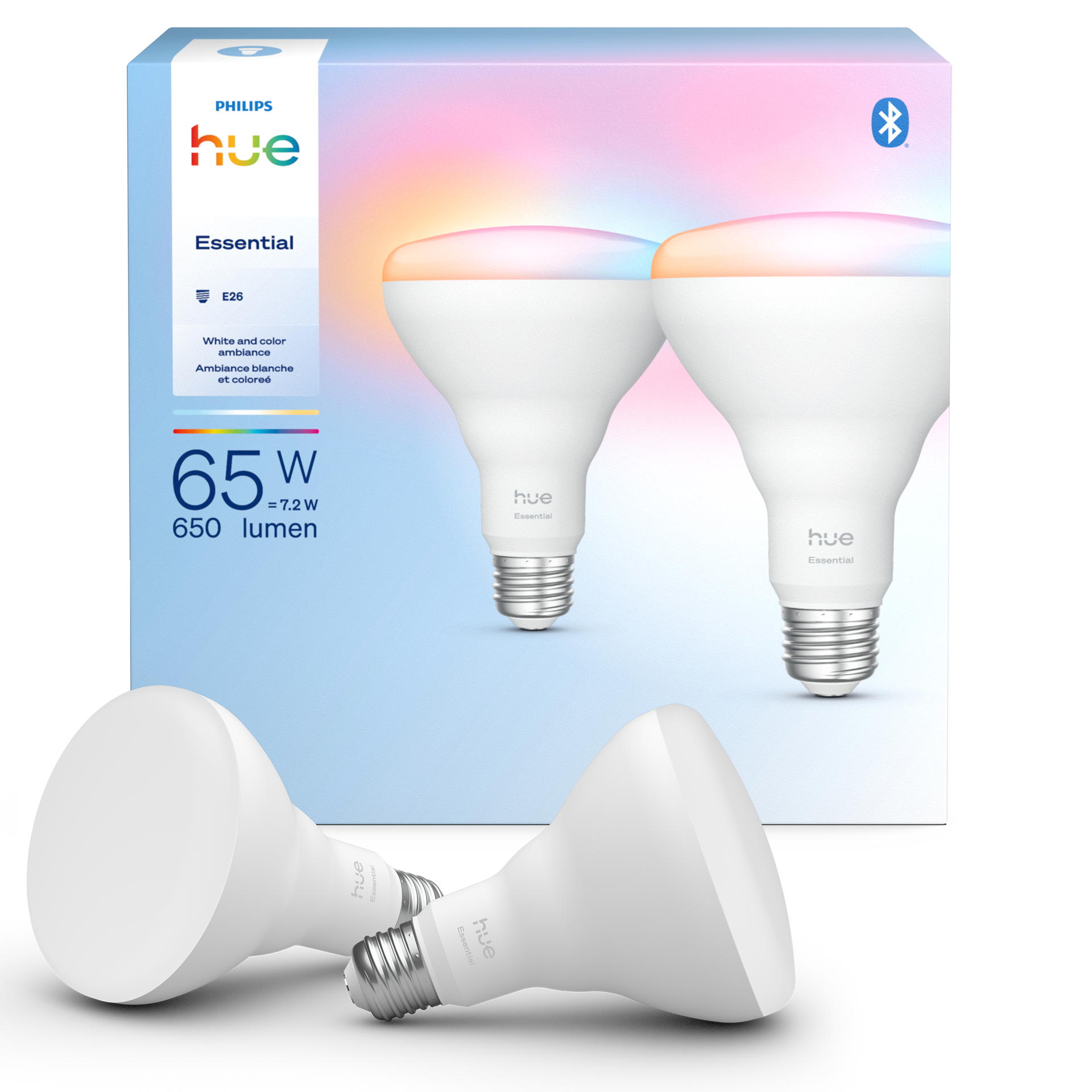 Philips Hue Hue Essentials 85 -Watt EQ BR30 Color-changing Medium base ...