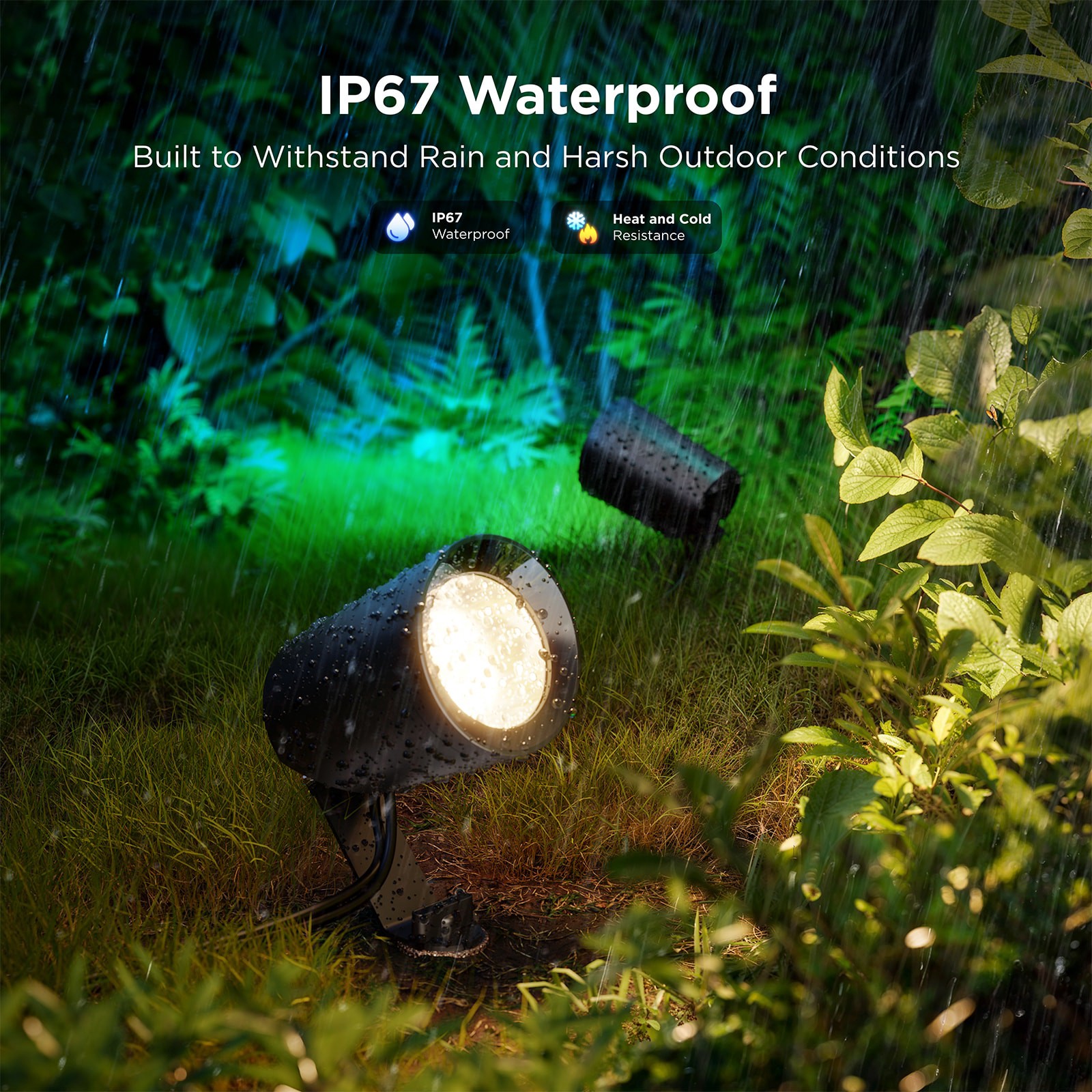 Govee Smart Outdoor Spotlights 4 pack 2000 -Lumens 36 -Watt Black Low ...