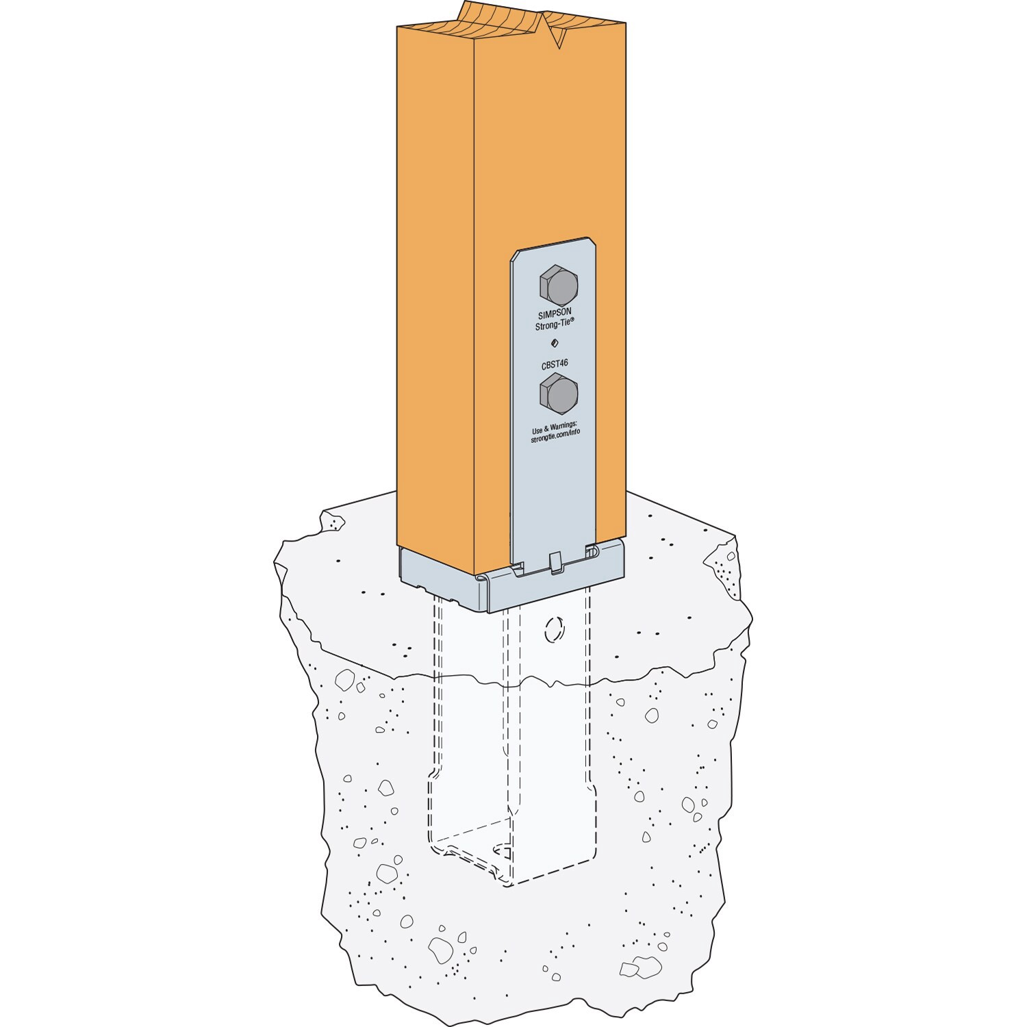 Simpson Strong-Tie CBST 4-in x 6-in ZMAX Wood to concrete (cast in ...