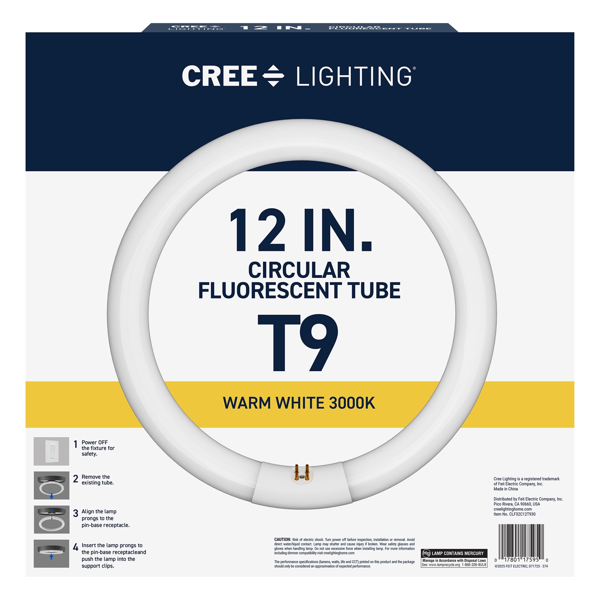 Cree Lighting 32 -Watt EQ T9 Warm white Fluorescent pin base G10q ...