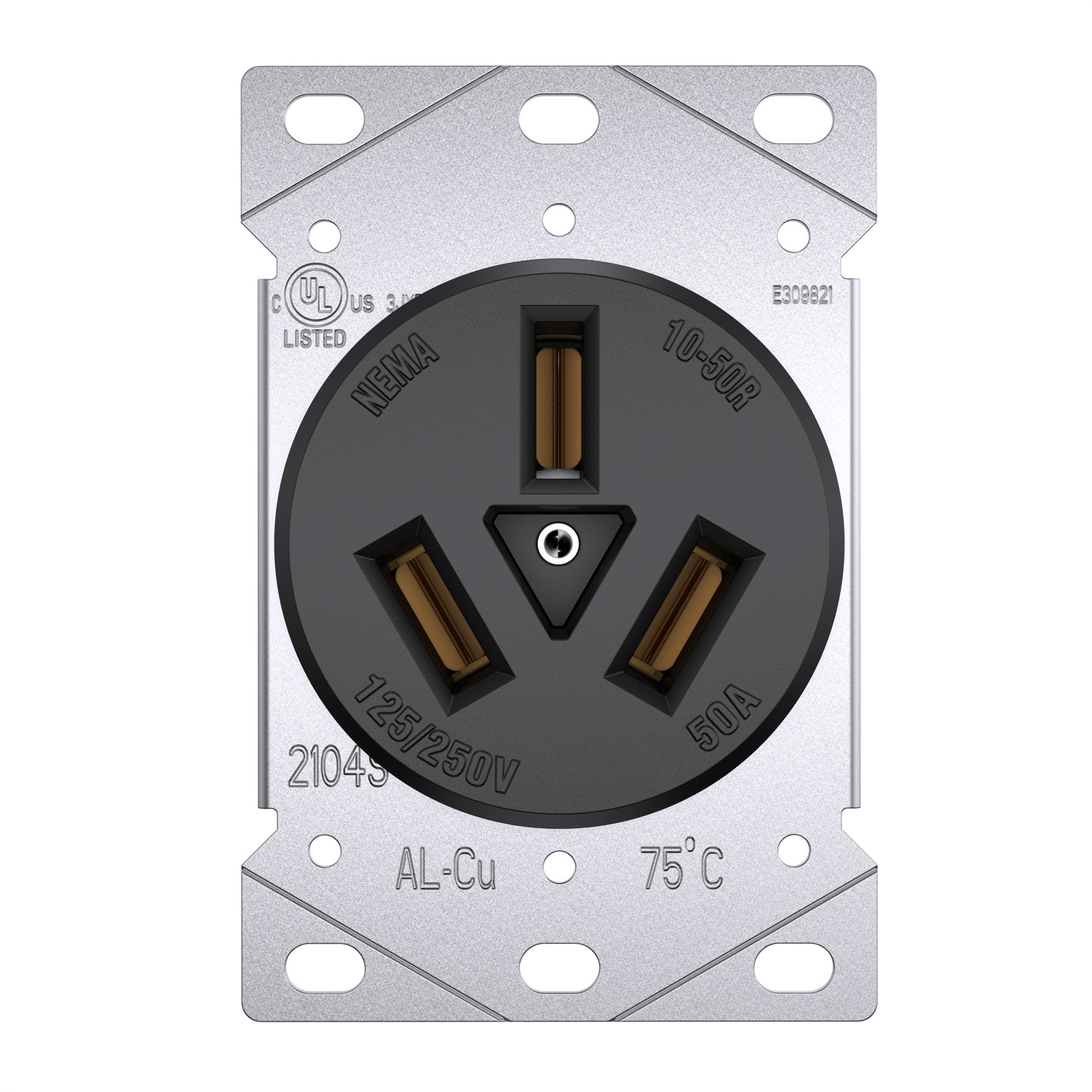 Utilitech 50 -Amp 125/250-volt Industrial Round Range power outlet ...