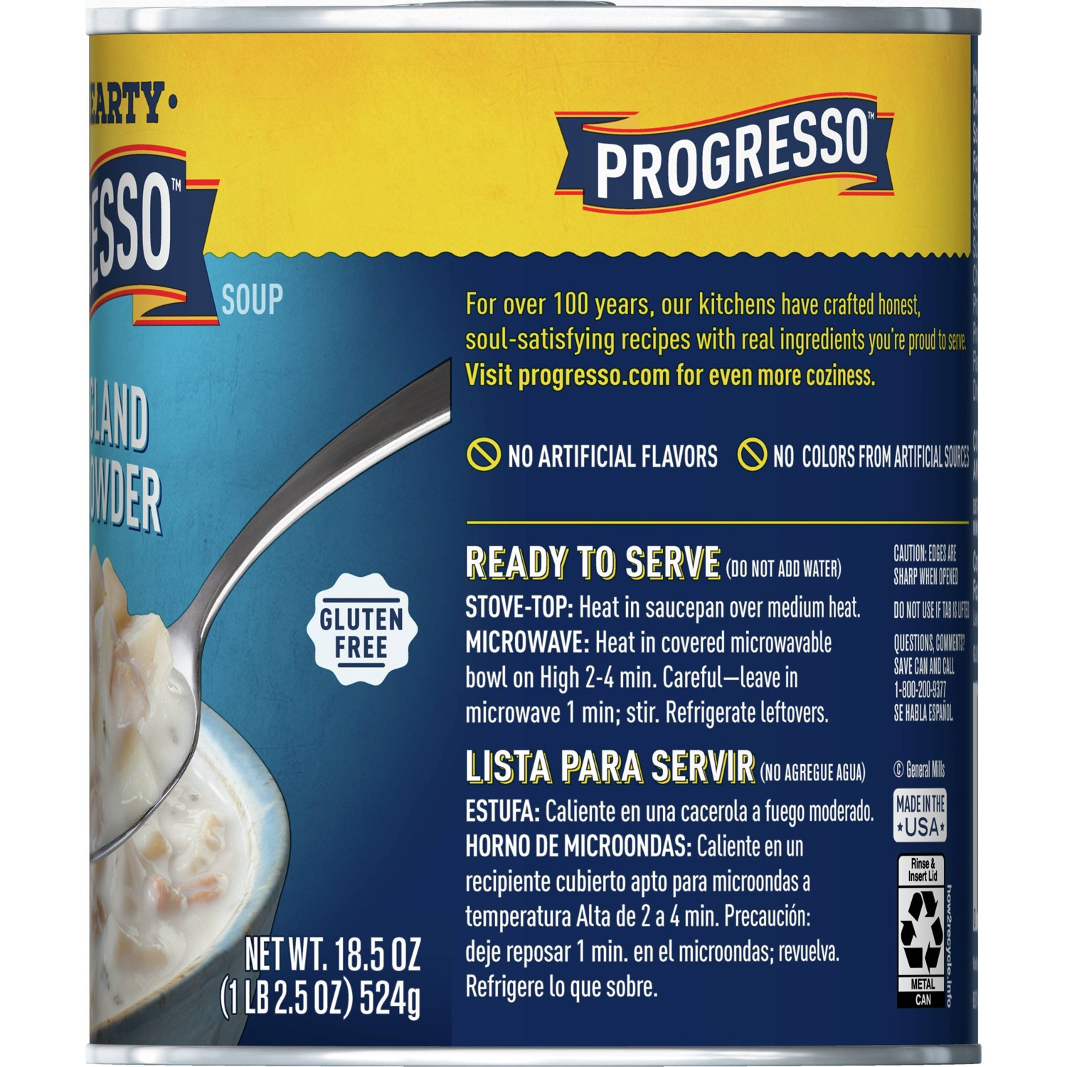 Progresso Rich & Hearty New England Clam Chowder Soup 18.5 oz | Shipt