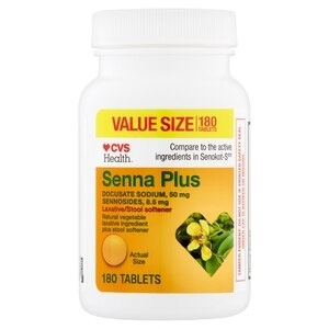 Cvs Health Senna Plus Laxative/Stool Softener Tablets, 180 Ct 180 ct ...