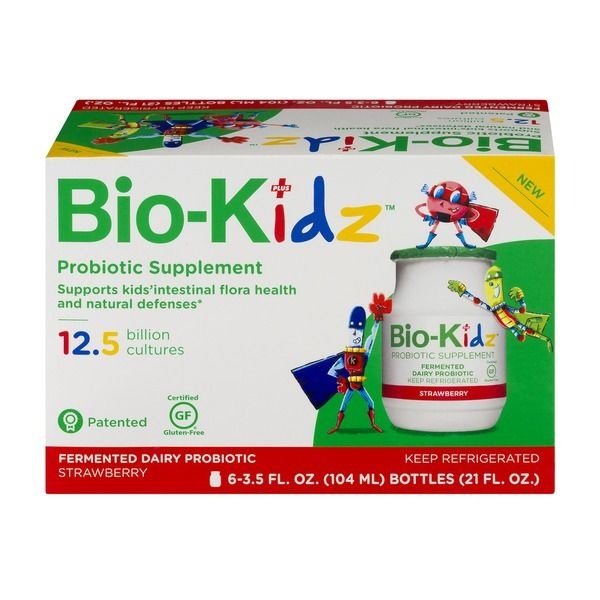 Bio-Kidz Probiotic Supplement Strawberry - 6 CT 3.5 fl oz | Shipt