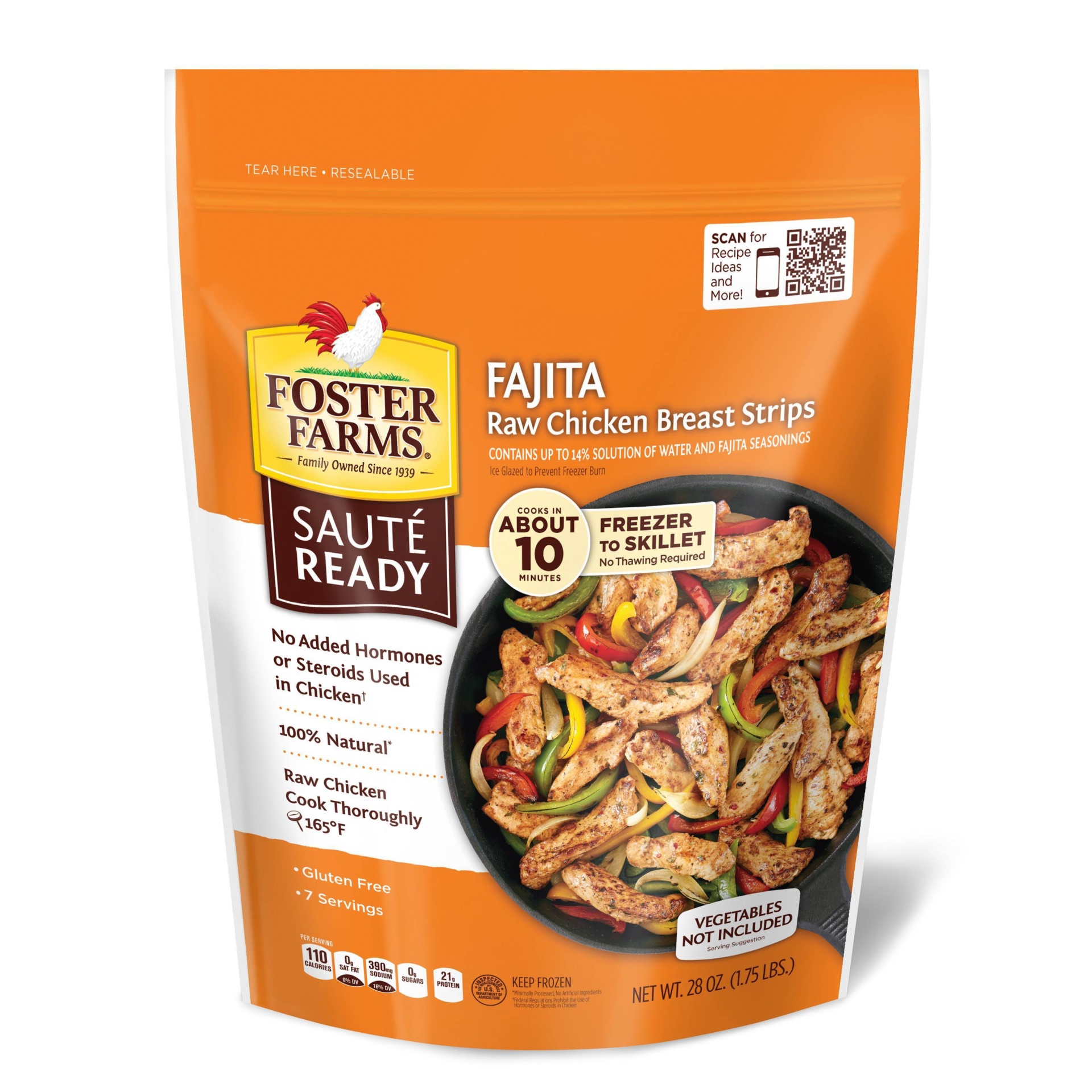 Foster Farms Sauté Ready Fajita Marinated Raw Chicken Breast Strips ...