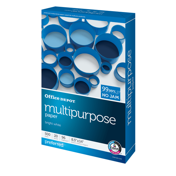 Office Depot Multi-Use Paper, Legal Size (8 1/2'' X 14''), 20 Lb, White ...
