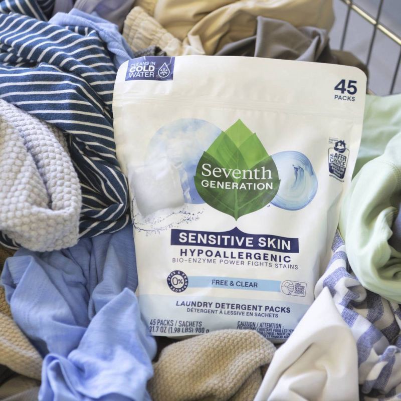Seventh Generation Laundry Packs Free & Clear - 45ct/31.7oz 45 ct, 31.7 ...