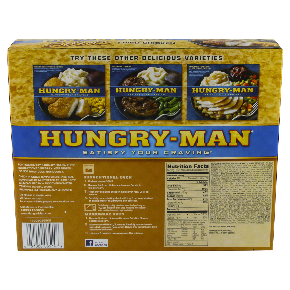 Hungry-Man Classic Fried Chicken Frozen Dinner 16 oz | Shipt