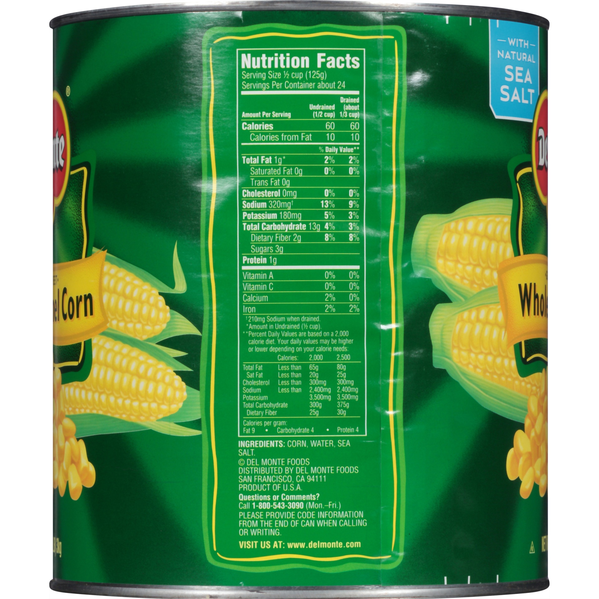 Del Monte Golden Sweet Whole Kernel Corn, Canned Vegetables 106 oz | Shipt