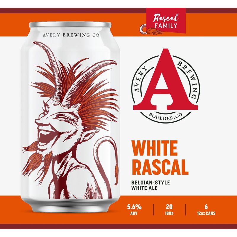 Avery Brewing Co. Avery White Rascal White Ale Beer - 6pk/12 fl oz Cans ...