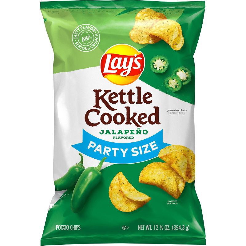 Lay's Jalapeño Kettle Cooked Potato Chips Party Size - 14oz 14 oz | shipt