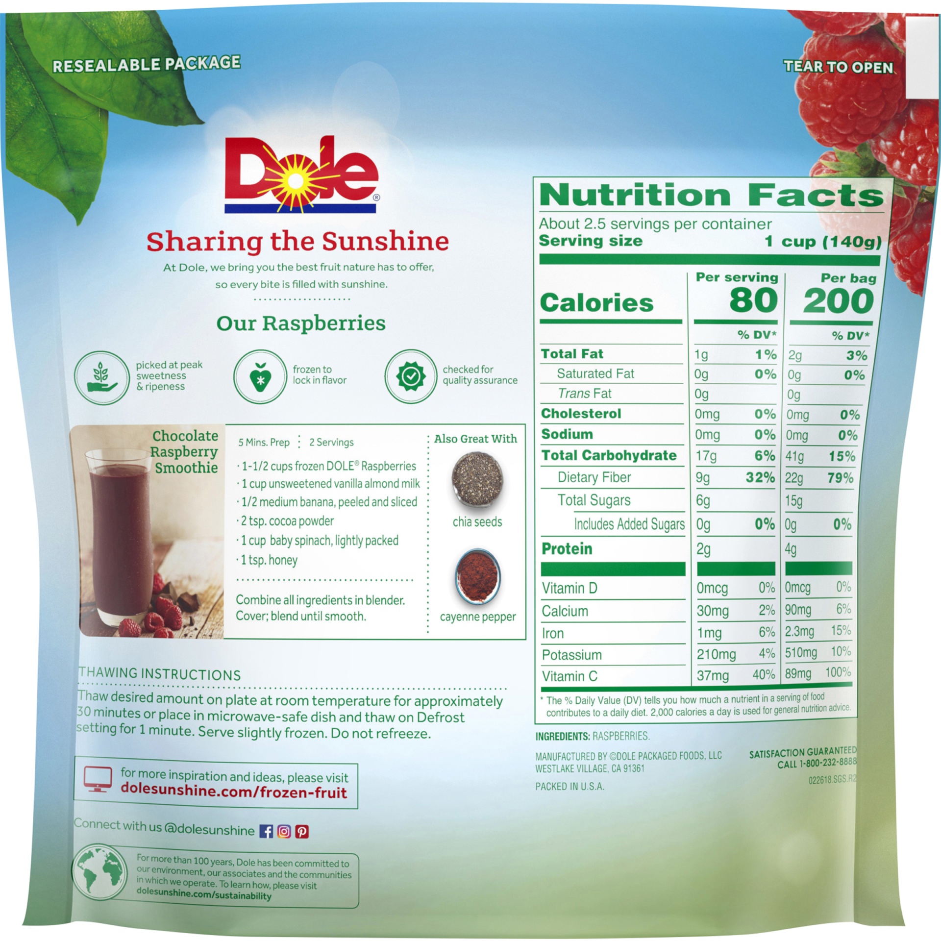 Dole Frozen Red Raspberries 12 oz | Shipt