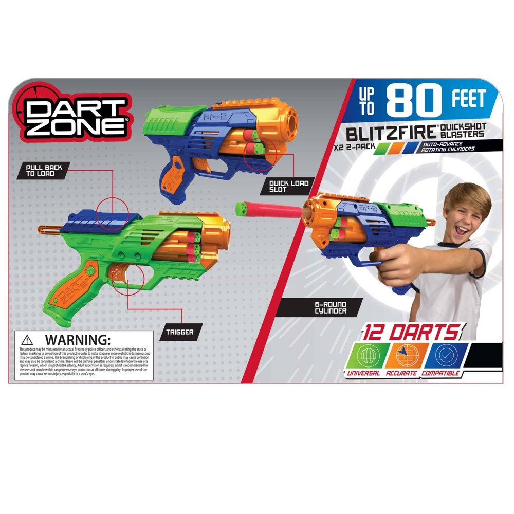 Dart Zone Covert Ops Dart Zone Blitzfire X2 Combo 2-Pack Quickshot Dart Blasters 1 ct | Shipt