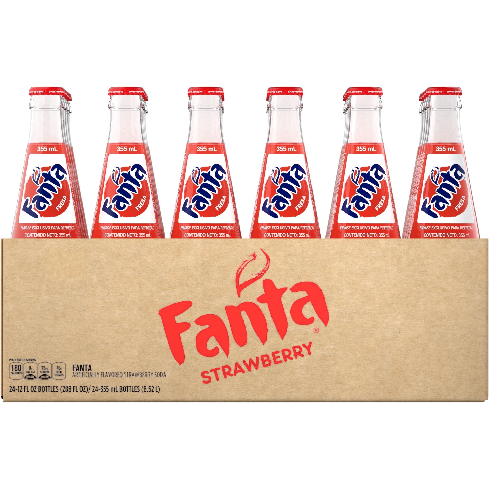 Fanta Strawberry Mexico Glass Bottles, 355 mL, 24 Pack 288 fl. oz | Shipt