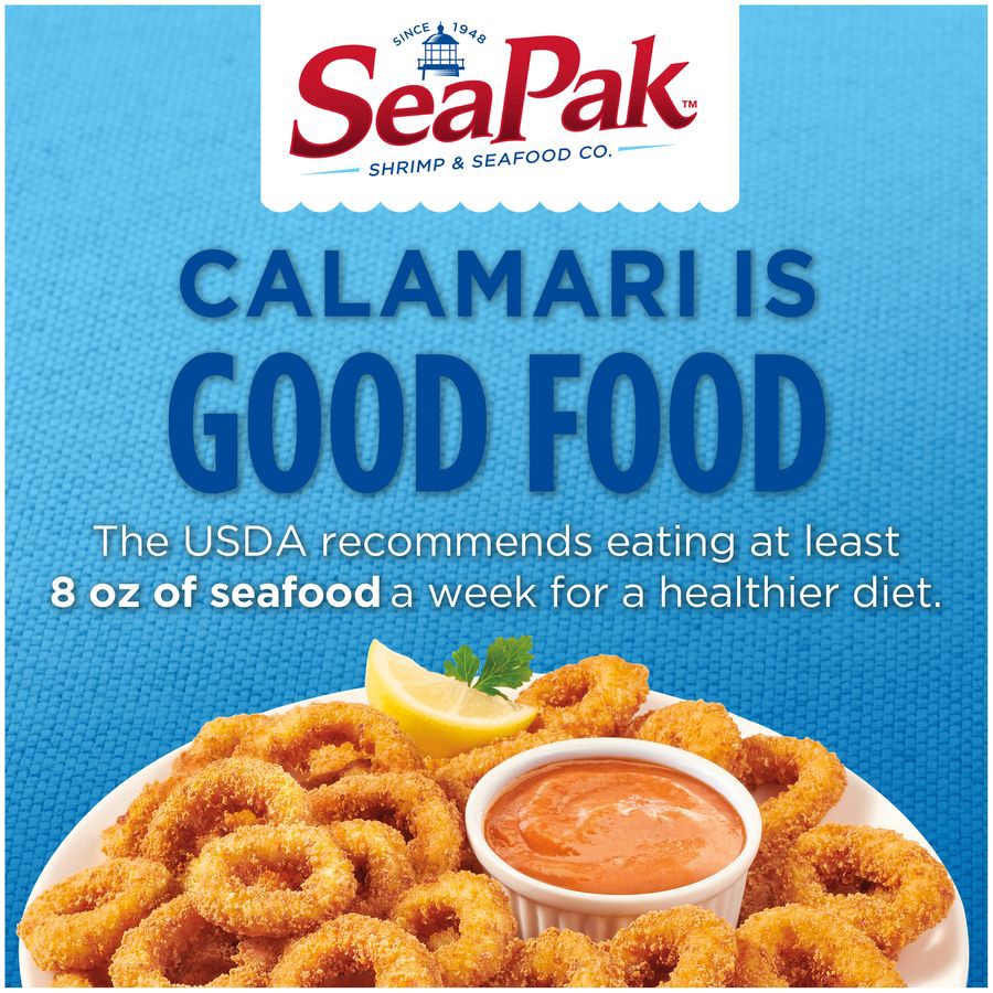 SeaPak Calamari with Oven Crispy Breading and Tomato Romano Sauce, 10 ...