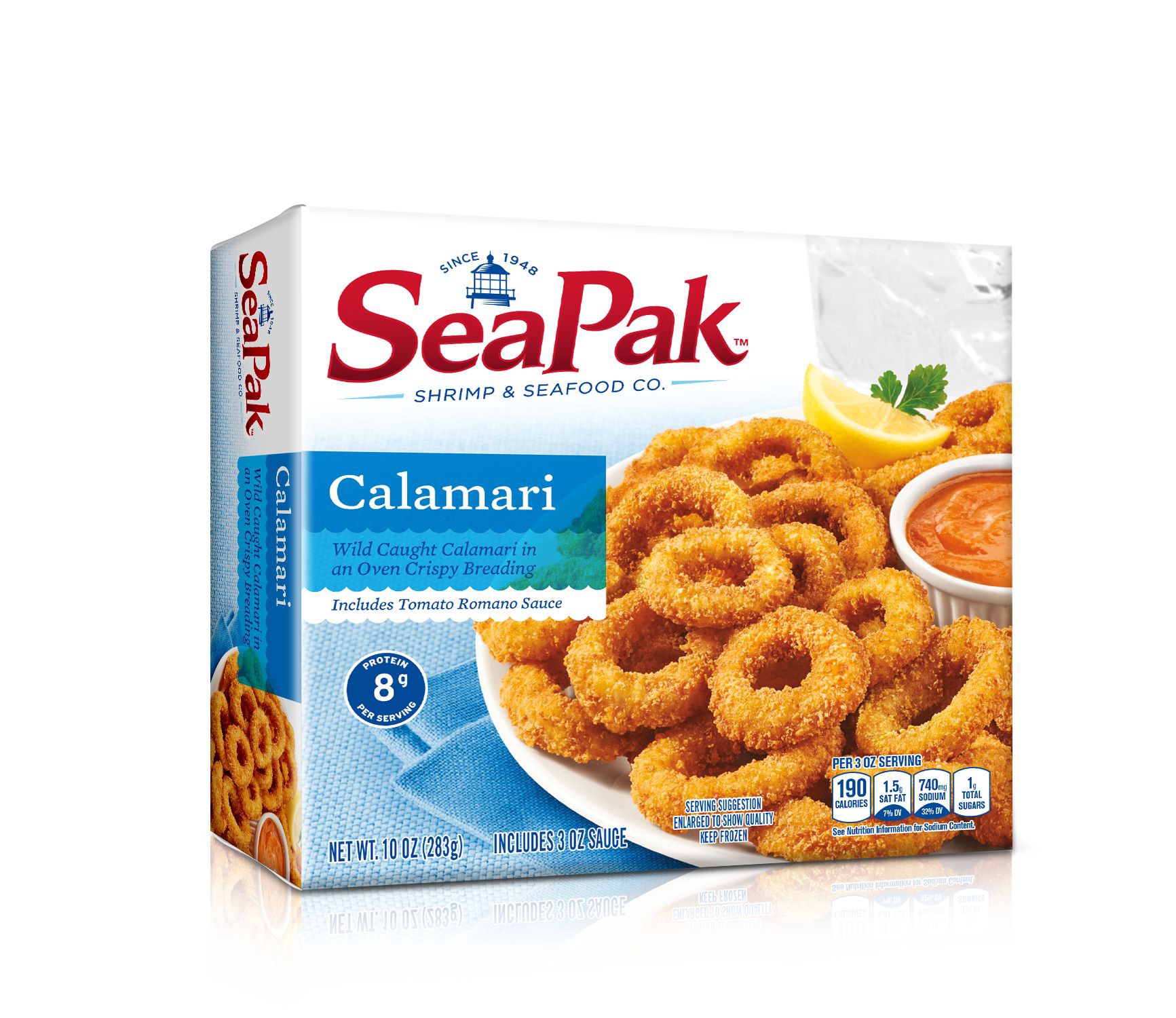 SeaPak Calamari with Oven Crispy Breading and Tomato Romano Sauce, 10 ...