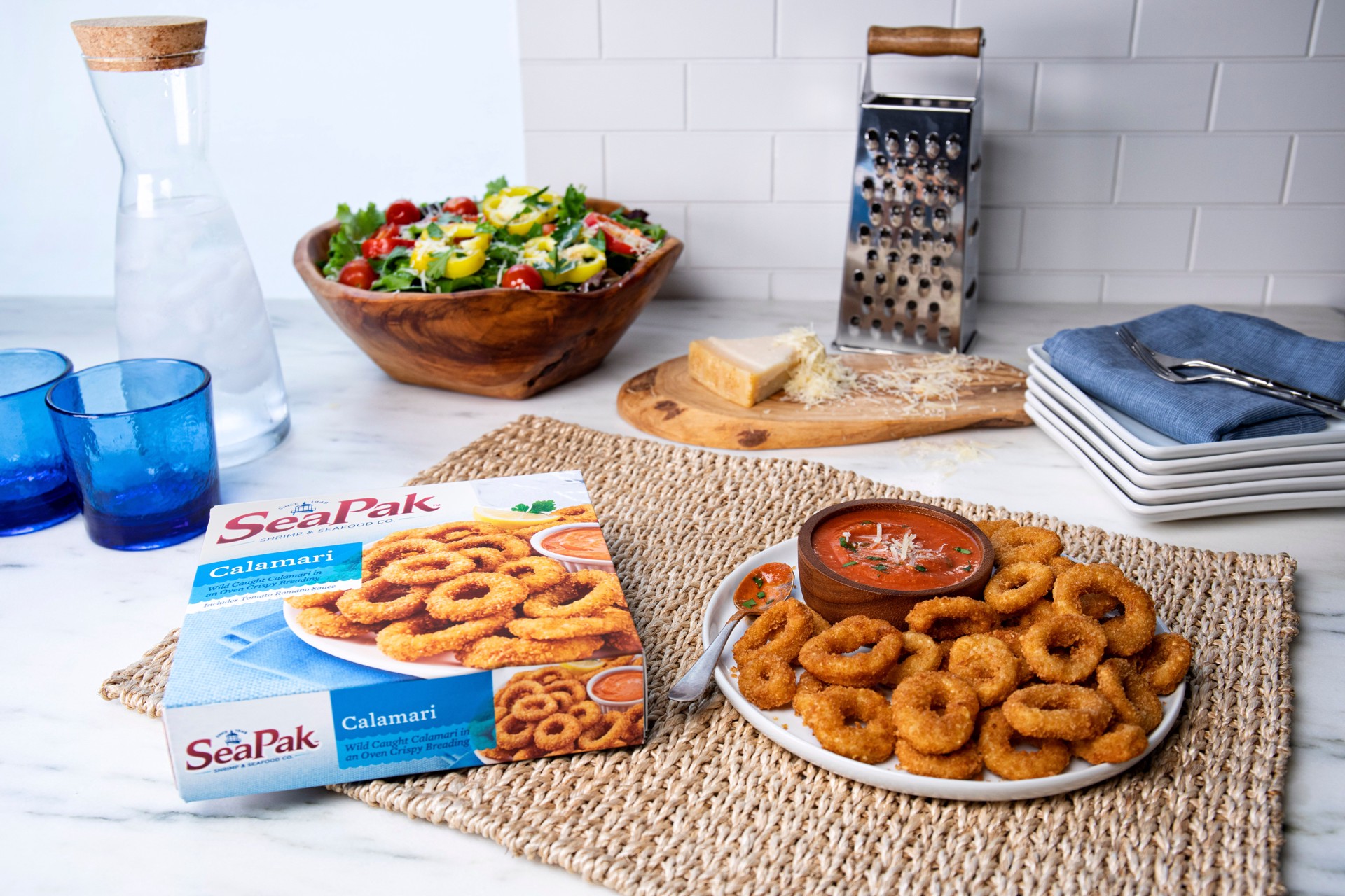 SeaPak Calamari with Oven Crispy Breading and Tomato Romano Sauce, 10 ...