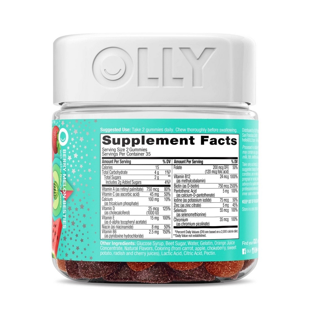 OLLY Teen Girl Multivitamin Gummies - Berry Melon 70 ct | Shipt