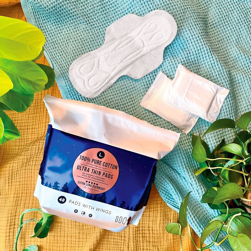 L . Pure Cotton Chlorine Free Top Layer Ultra Thin With Wing Overnight ...