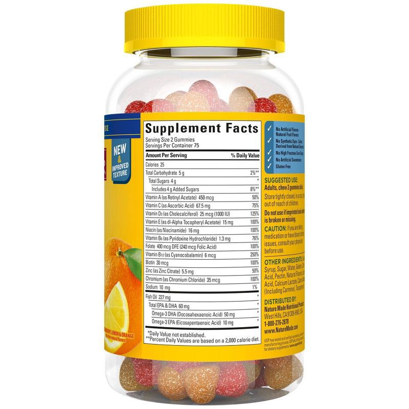 Nature Made Multi for Him Plus Omega-3 Men's Multivitamin Gummies ...