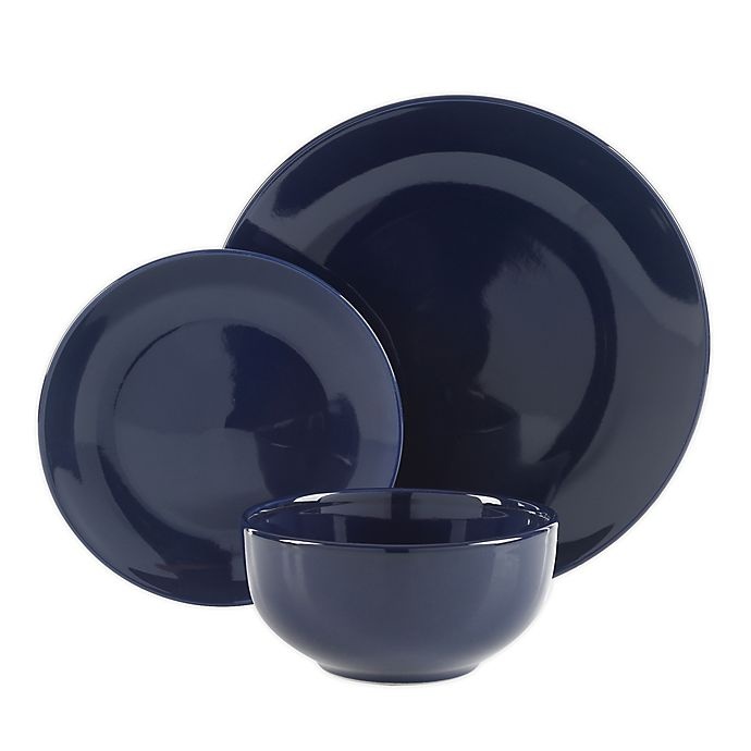Simply Essential Coupe Dinnerware Set - Navy 12 ct | Shipt