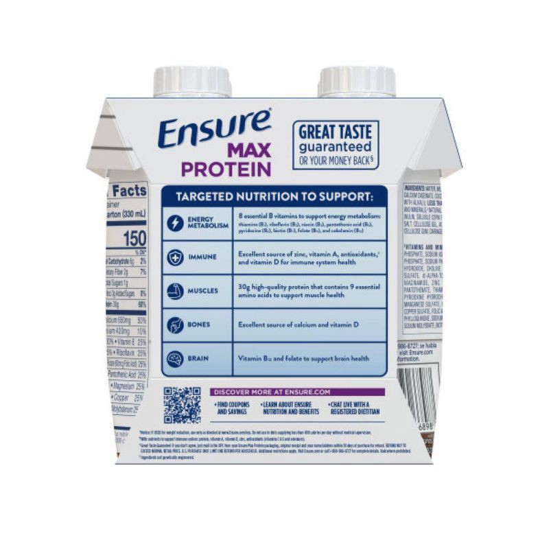 Ensure Max 30g Protein Nutrition Shake - Chocolate - 44 fl oz/4pk 30 ...
