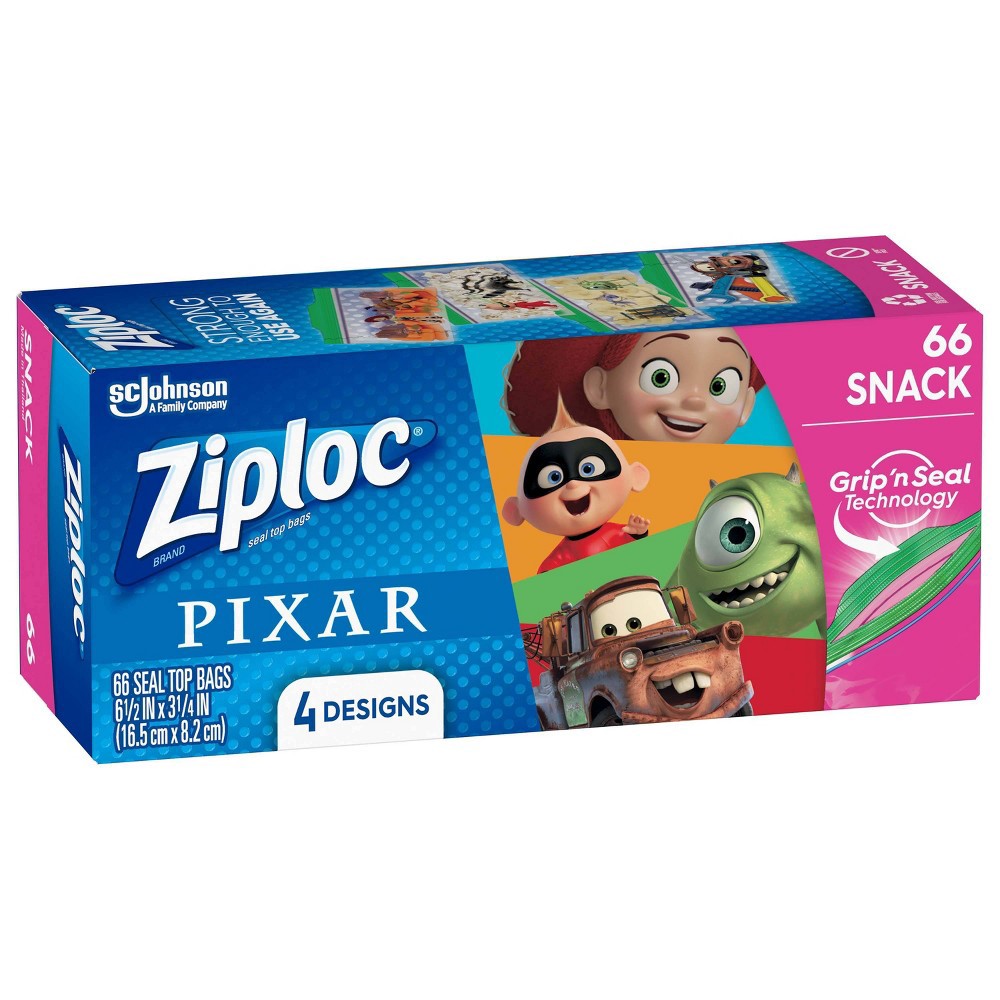 Ziploc Snack Bags featuring Disney and Pixar Designs - 66ct 66 ct | Shipt
