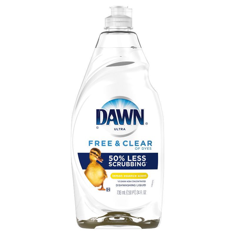 Dawn Free & Clear Dishwashing Liquid Dish Soap, Lemon Essence - 24 fl ...