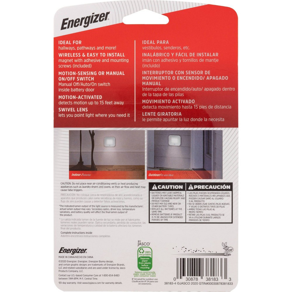 Energizer 38183 Indoor/Outdoor Motion Activated LED Path Nightlights 1 ...
