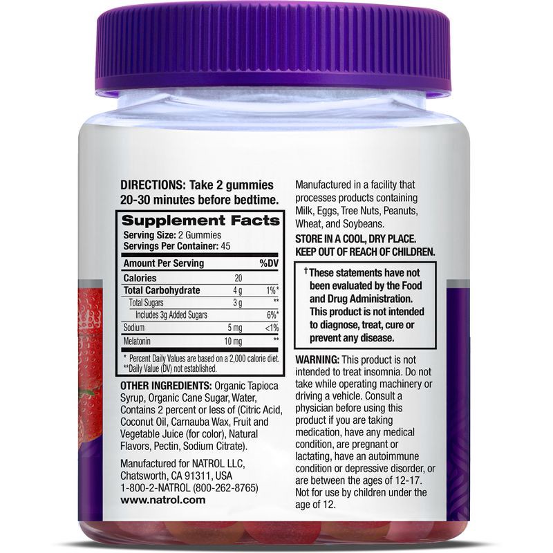 Natrol Melatonin 10mg Sleep Aid Gummies - Strawberry - 90ct 10mg, 90 ct ...