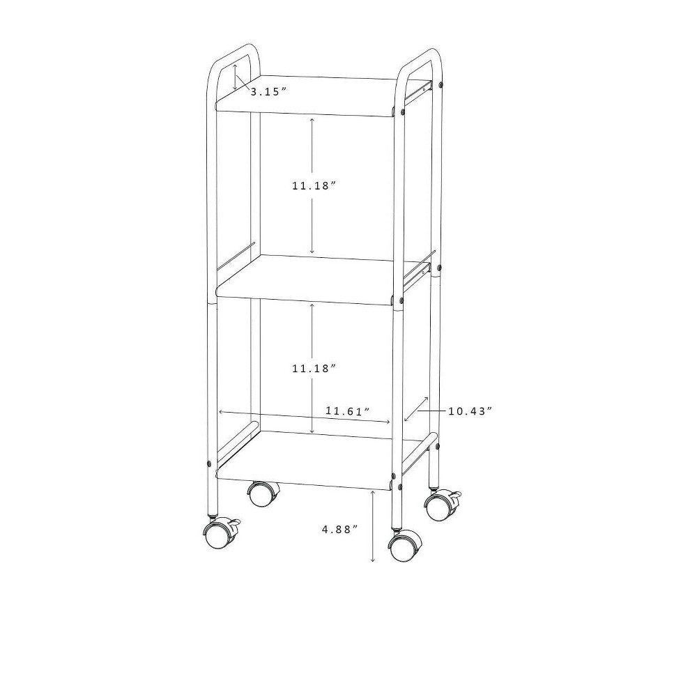 3 Shelf Utility Storage Cart White - Room Essentials 1 ct | Shipt