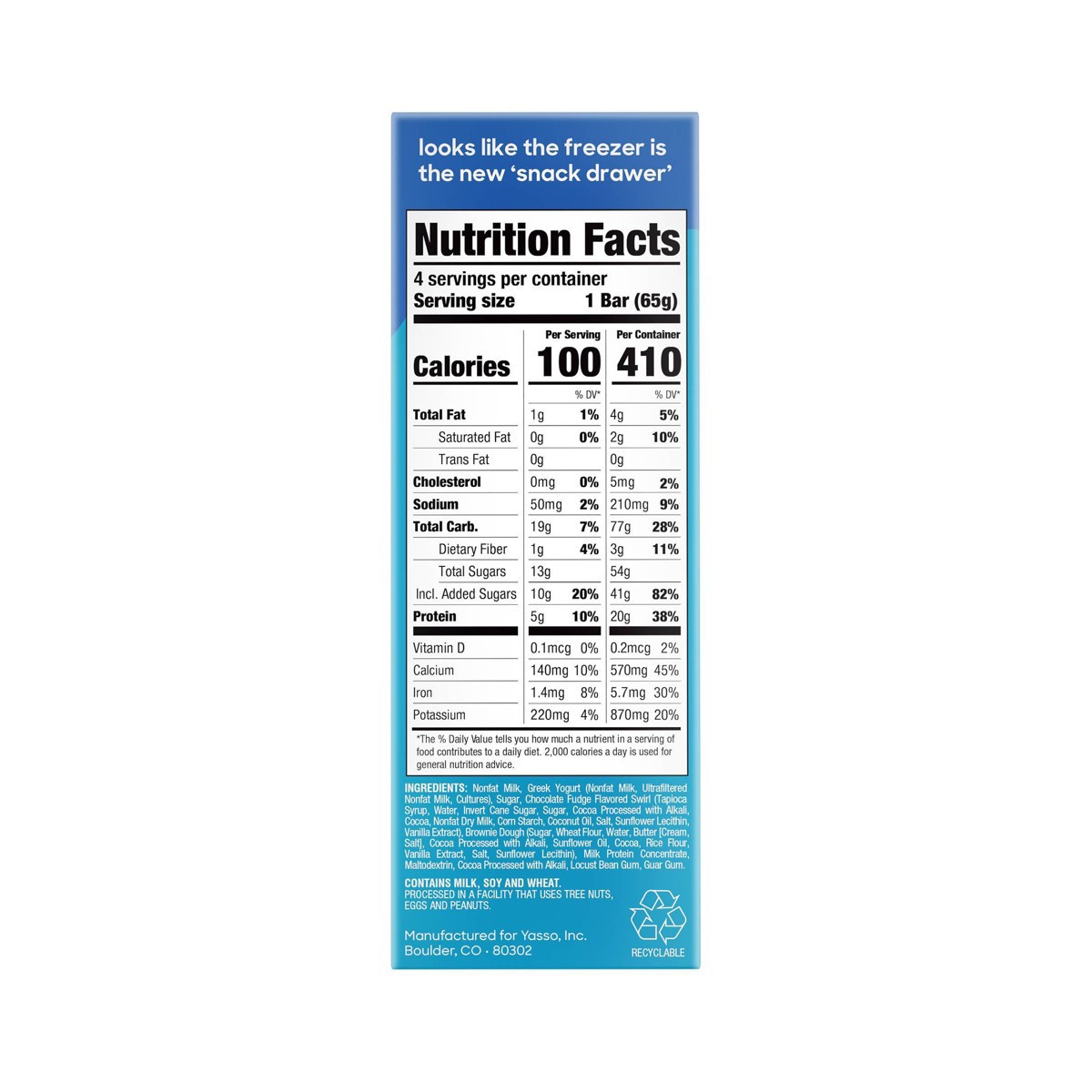 Yasso Frozen Greek Yogurt - Fudge Brownie Bars - 4ct 4 ct | Shipt