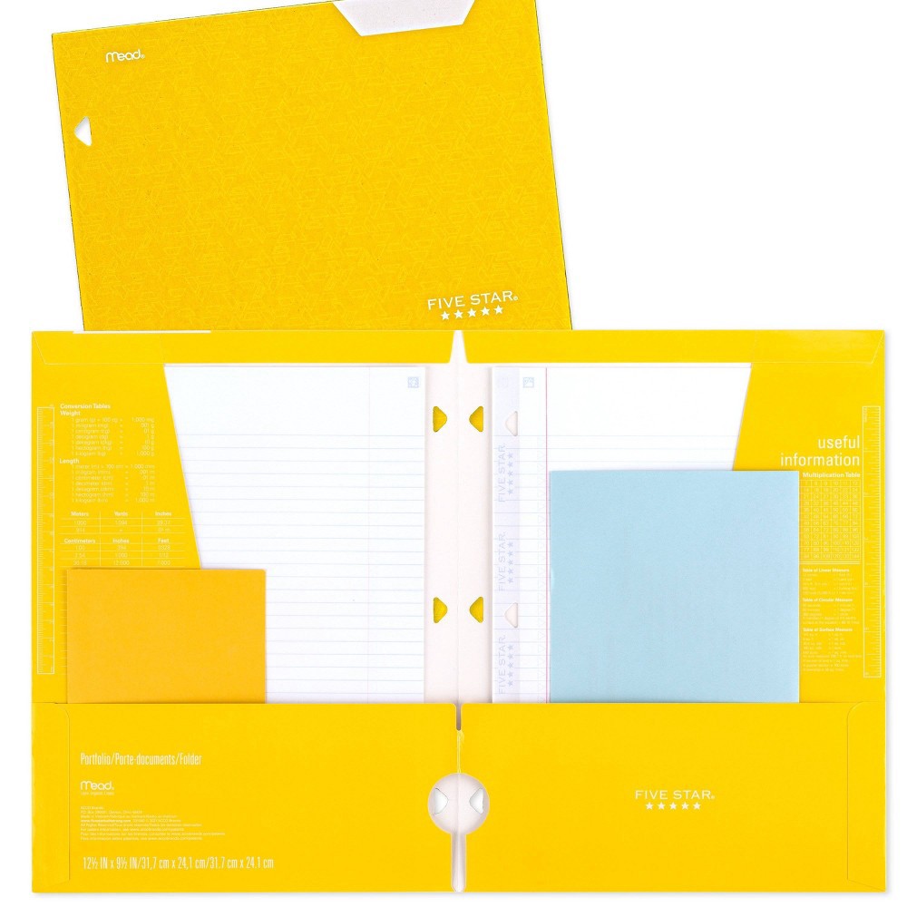 Five Star 4 Pocket Laminated Paper Folder Yellow 1 ct | Shipt