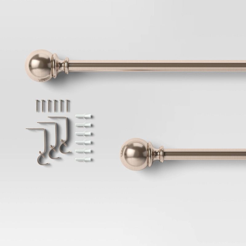 66"-120" Ball Double Curtain Rod Brushed Nickel - Threshold™ 1 ct | Shipt