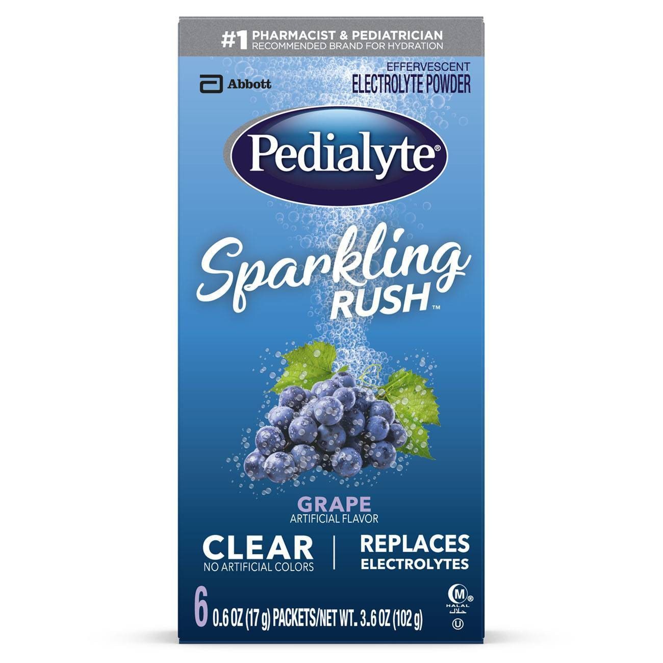 Pedialyte Sparkling Rush Powder Grape Powder Packet 6 ct; 6 oz | Shipt