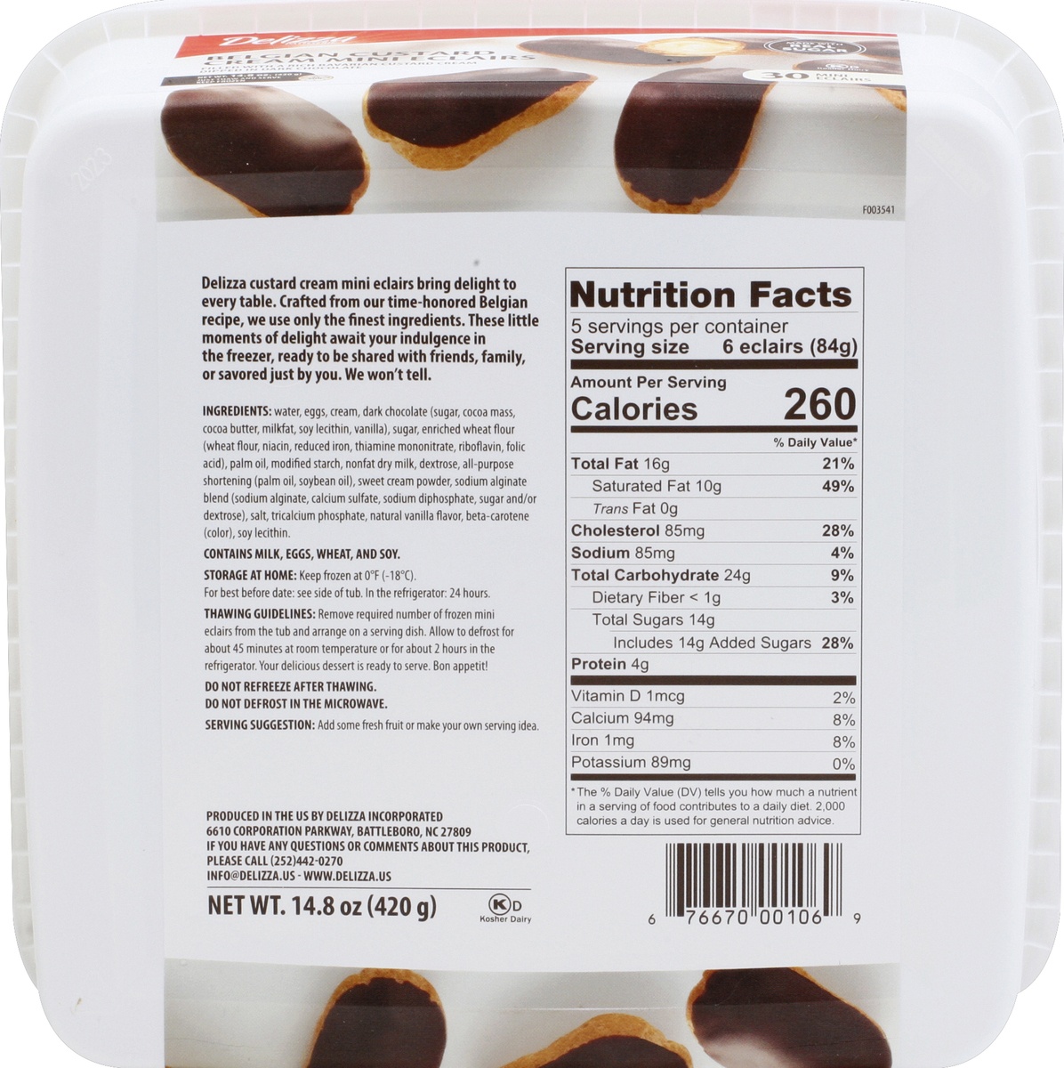 Delizza Belgian Custard Cream Mini Eclairs 30 ct; 14.8 oz | Shipt