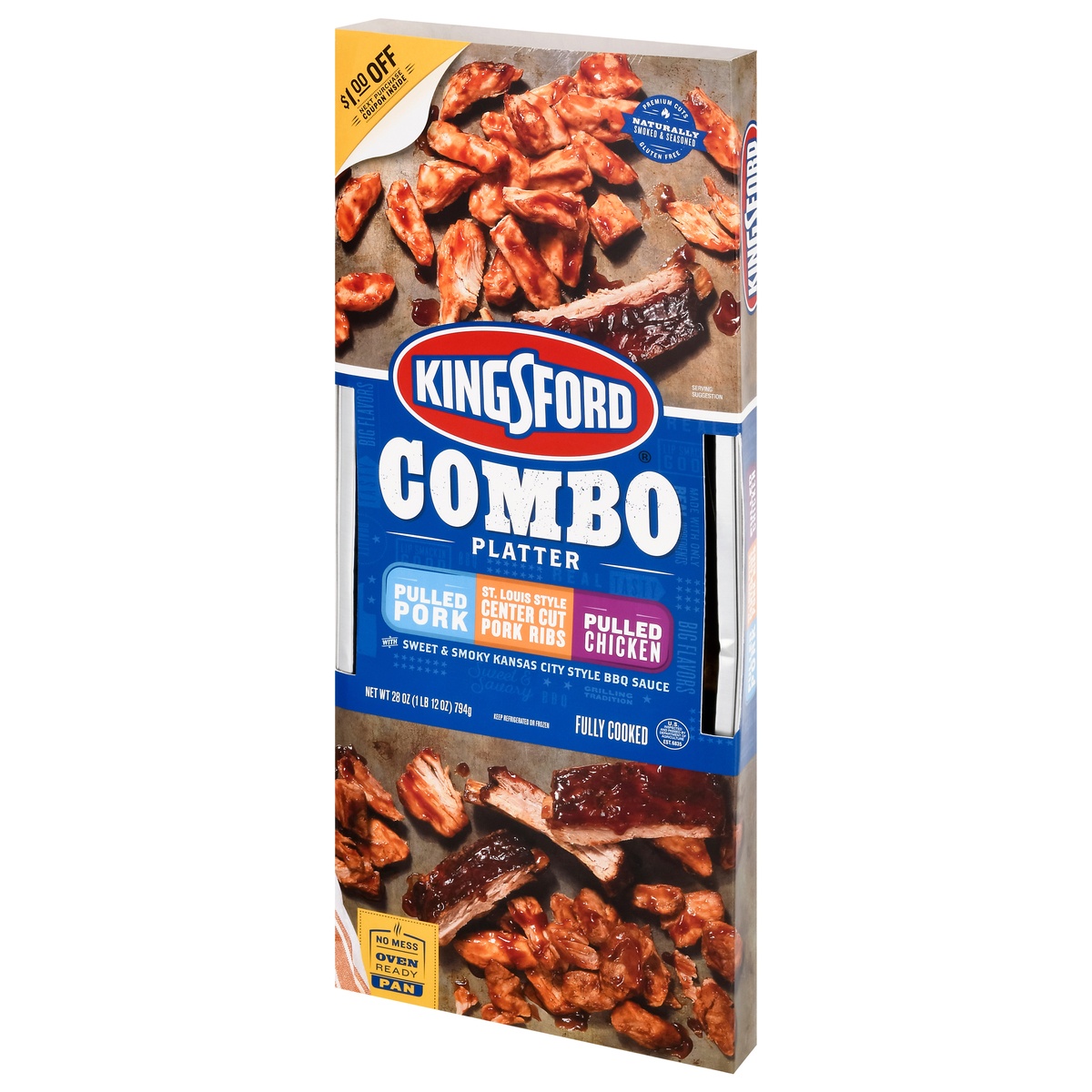 Kingsford Combo Platter Pulled Pork Center Cut Pork Ribs & Pulled ...