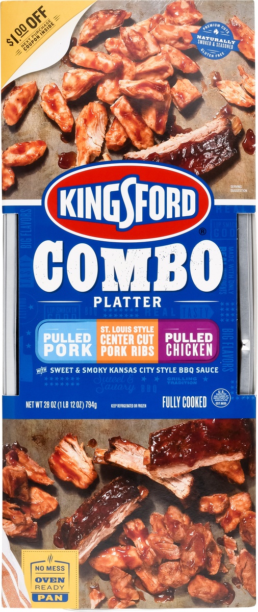 Kingsford Combo Platter Pulled Pork Center Cut Pork Ribs & Pulled ...