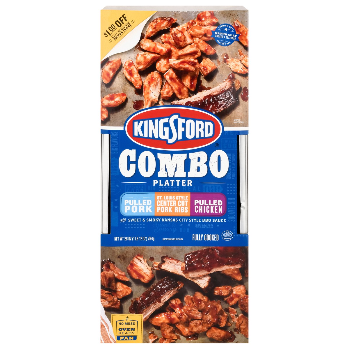 Kingsford Combo Platter Pulled Pork Center Cut Pork Ribs & Pulled ...