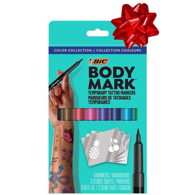 BiC 8pk BodyMark Assorted Pastel Colors: Fine Point, Washable ...