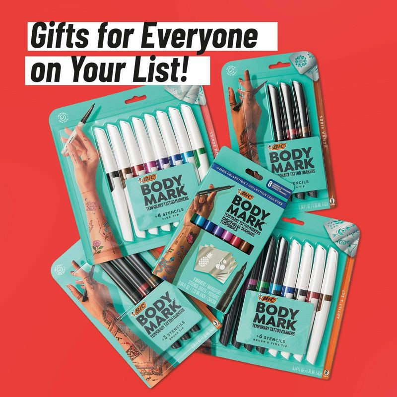 BiC 8pk BodyMark Assorted Pastel Colors: Fine Point, Washable ...