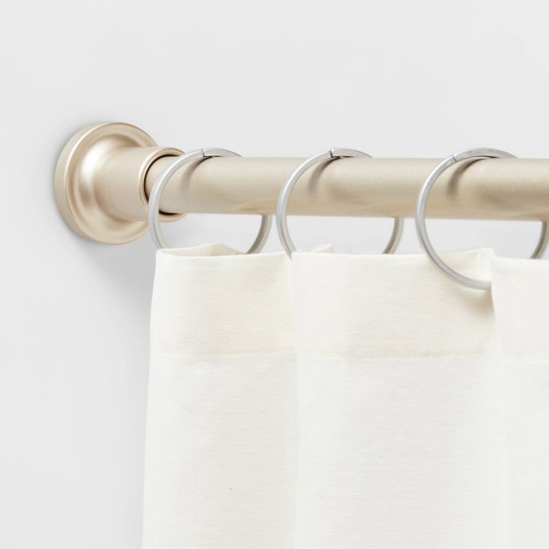 72" Tension or Permanent Mount Cast Style Finial Shower Curtain Rod ...