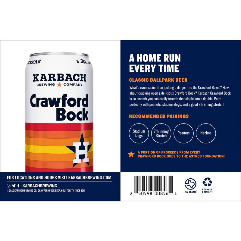 Karbach Brewing Co. Karbach Crawford Bock Beer - 6pk/12 fl oz Cans 6 ct ...