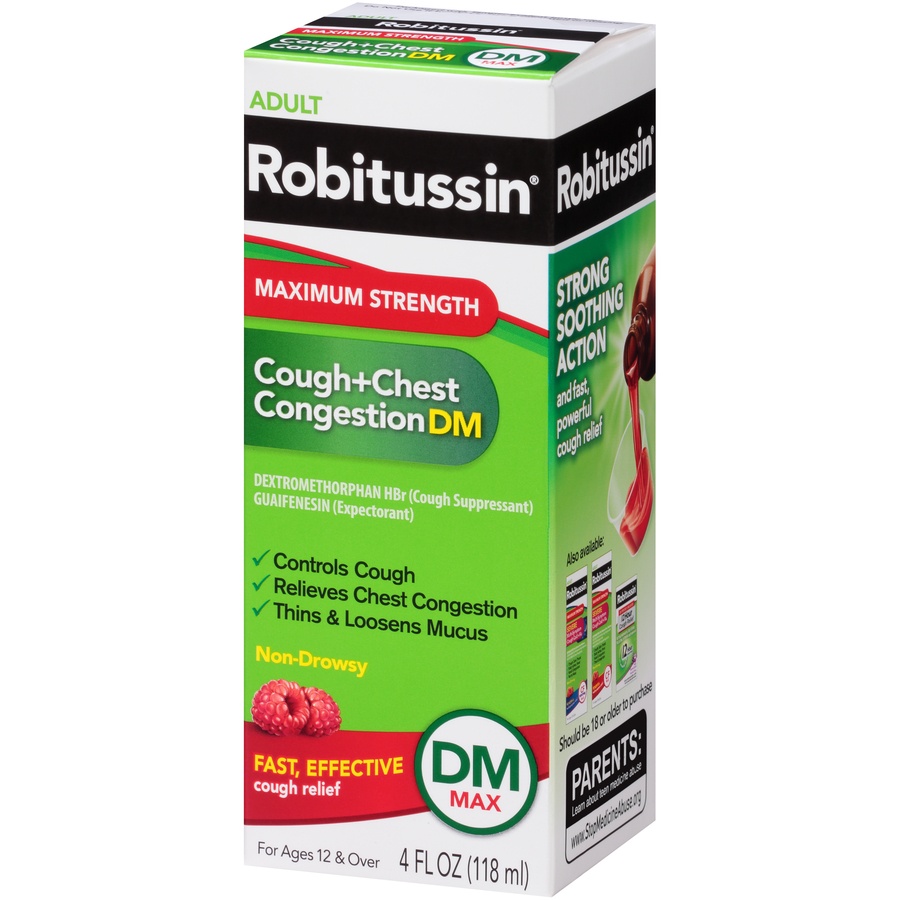 Robitussin Maximum Strength Cough + Chest Congestion DM 4 oz | Shipt