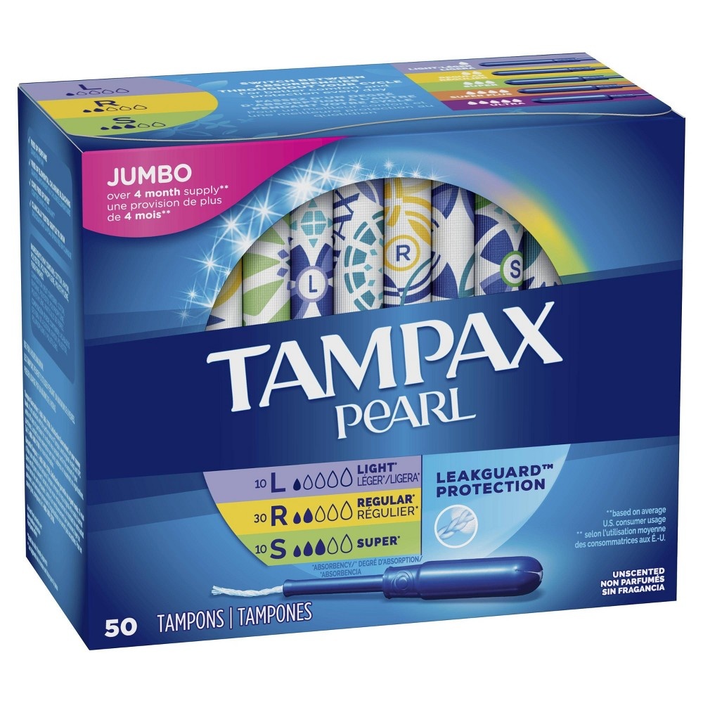 Tampax Pearl Unscented Light/Regular/Super Absorbency Tampons 47 ct | Shipt