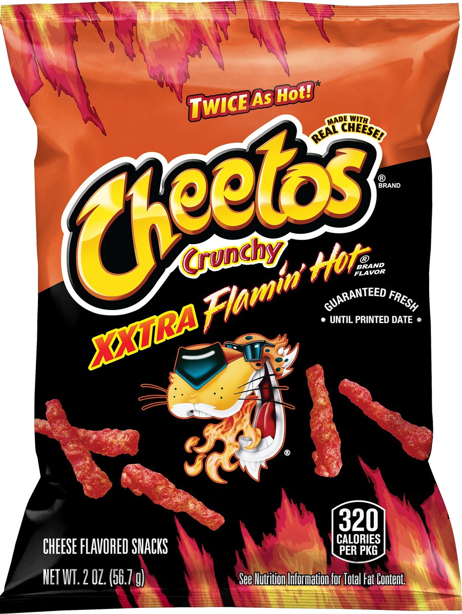 Cheetos Cheese Flavored Snacks, Crunchy, Xxtra Flamin Hot - 2 oz 2 oz ...